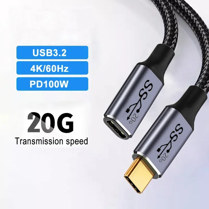 Usb-C-Extension-Cable-PD-100W-Charging-4K-Audio-Data-Cord-USB3-2-Usb3-2 ...