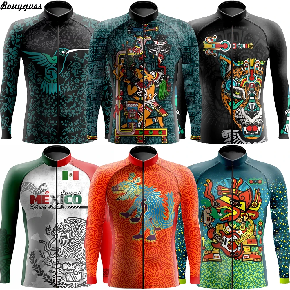 New-Team-Pro-Mexico-Cycling-Jersey-Set-Long-Sleeve-Mountain-Bike ...