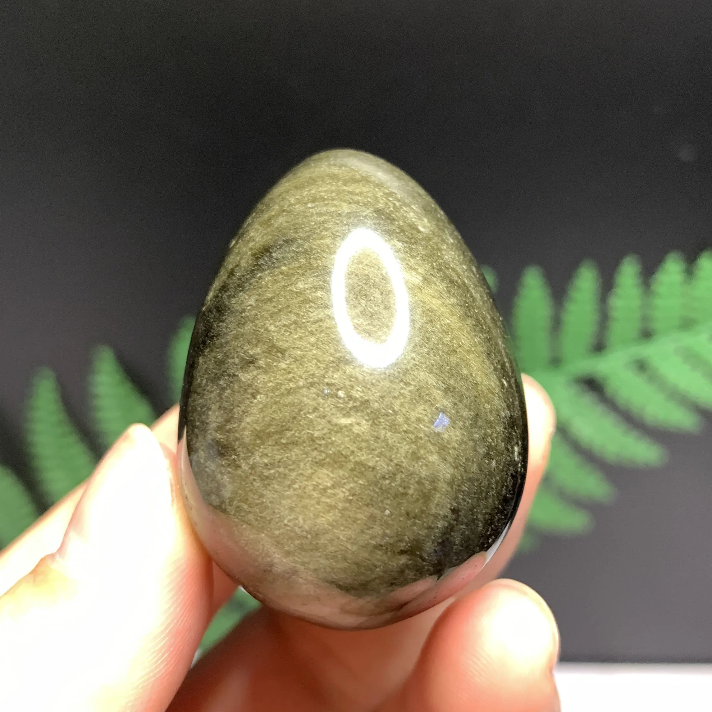 1pcs Natural Gold Obsidian Yoni Egg Polished Stone Crystal Healing ...