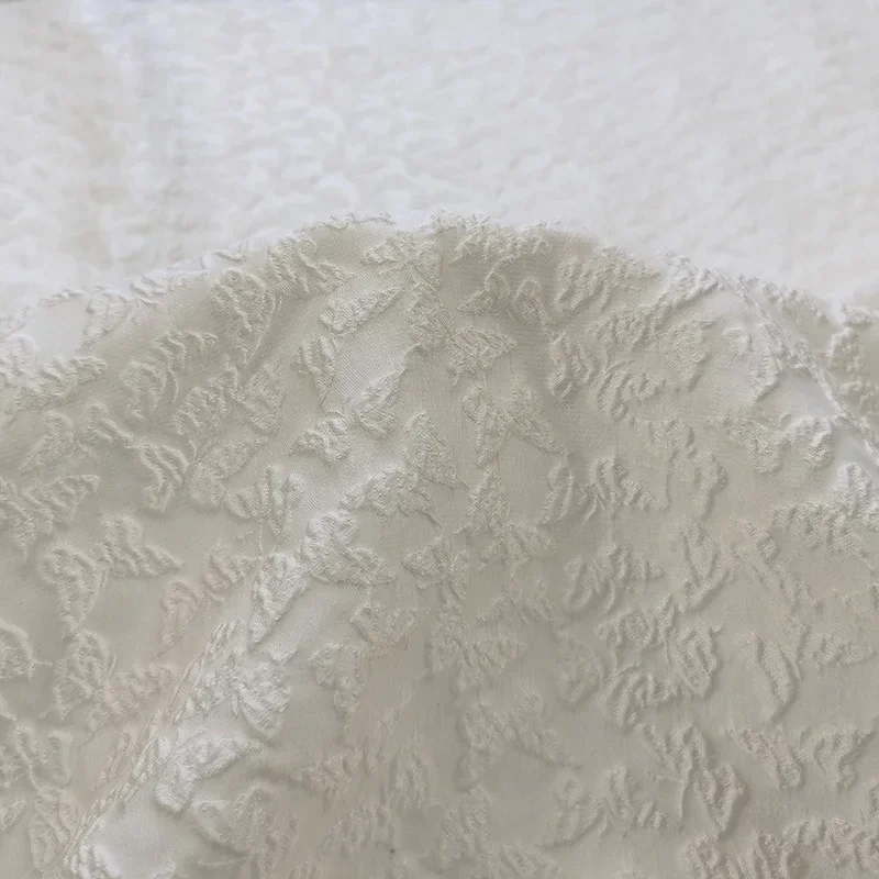 Tela de brocado Jacquard blanco puro, diseño de moda de marca, vestido ...