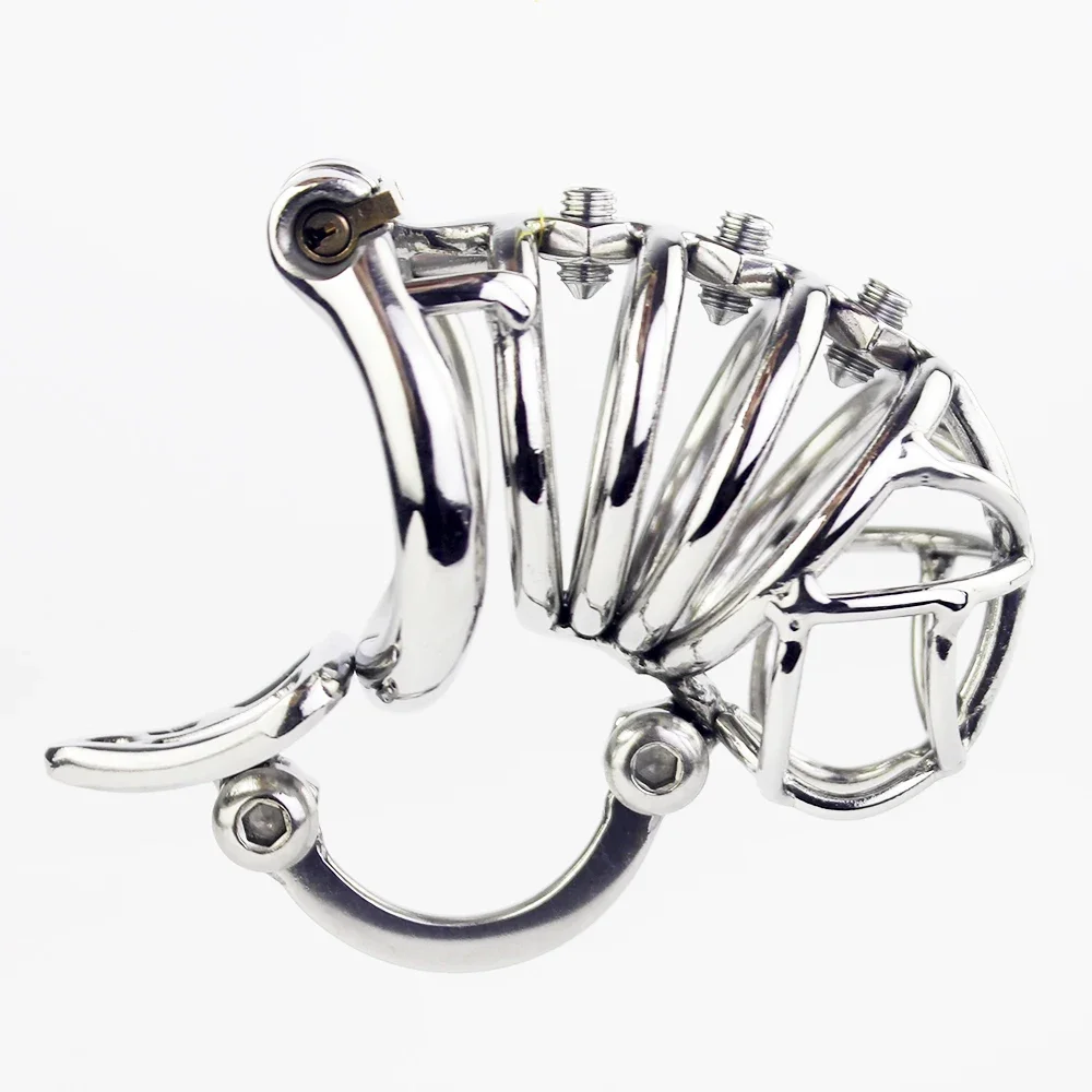 NEW-Male-Chastity-Device-Stainless-Steel-Chastity-Cage-With-Removable ...