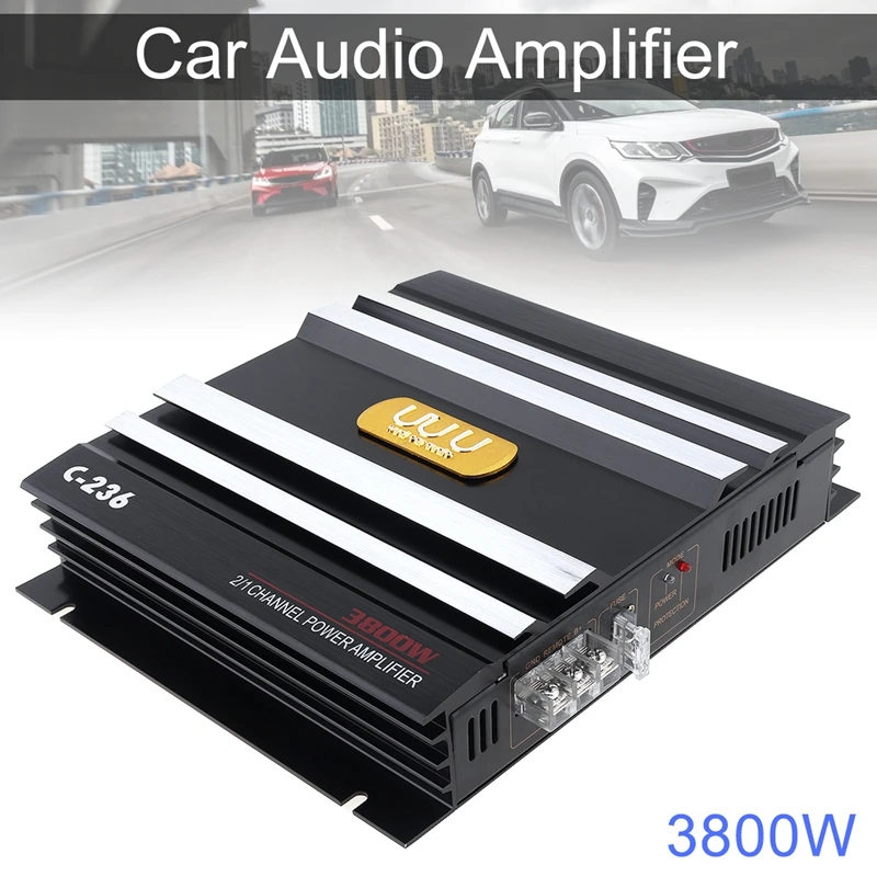 12V Car amplifier 2-way C-236 high-power 300W car amplifier bass ...