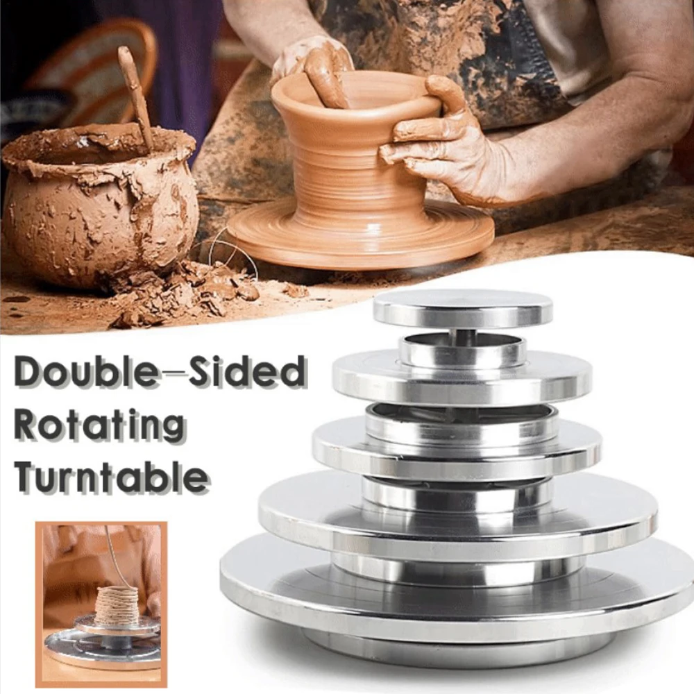 1Pc-Pottery-Wheel-Rotating-Tools-Double-Face-Use-Turntable-Aluminum ...
