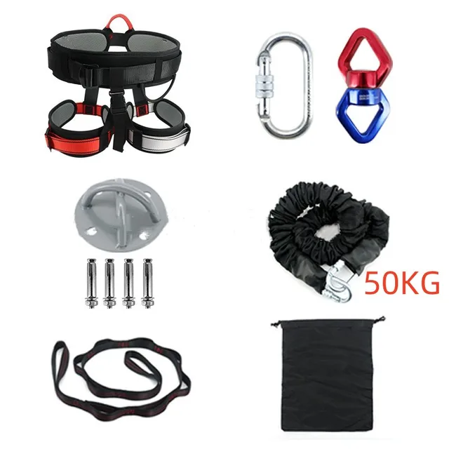 Heavy Bungee Cord Resistance Belt Kit Aerial Trapeze Yoga 4D Bungee ...