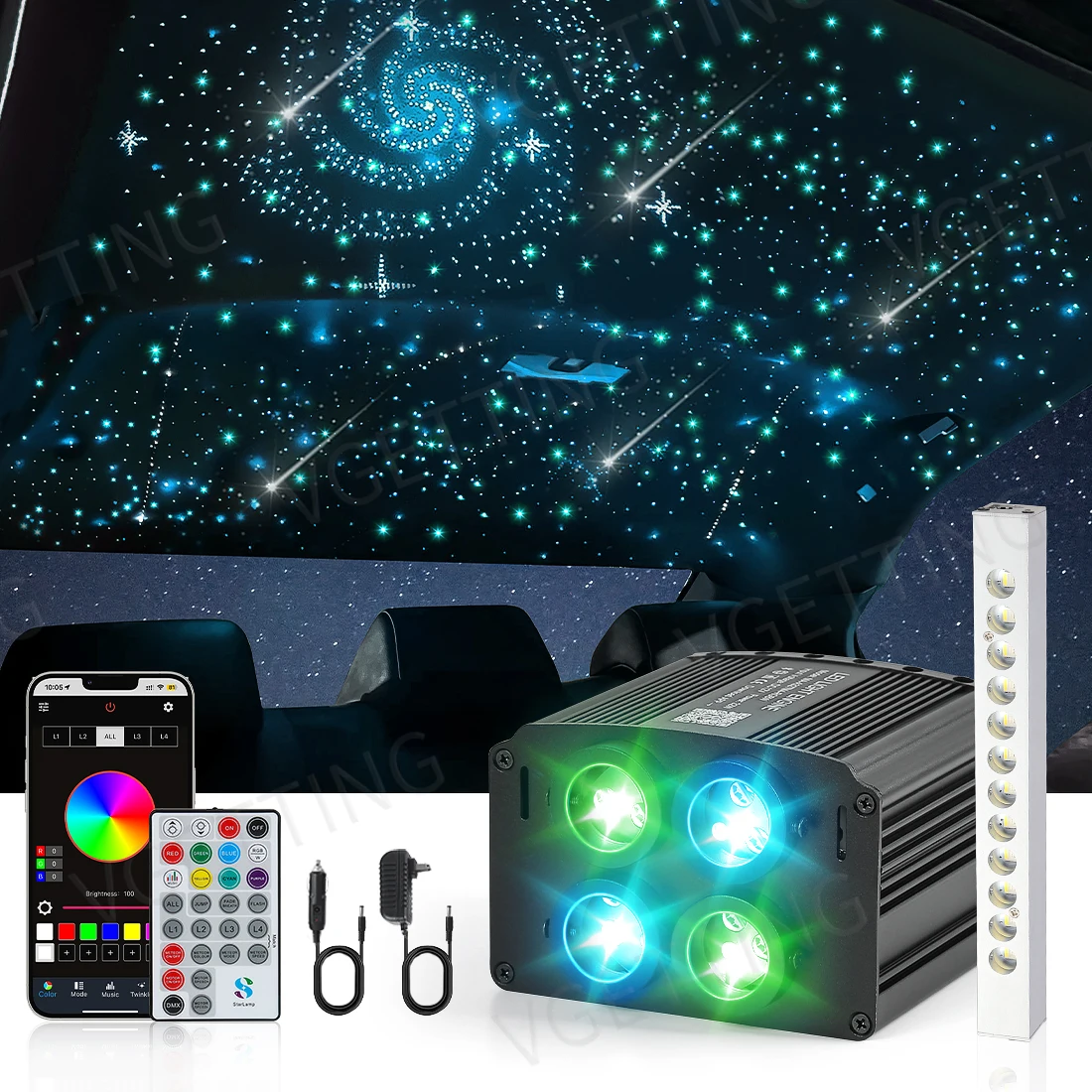 4-Single-Port-Twinkle-RGBW-Meteor-Car-Roof-Shooting-Star-Light-LED ...