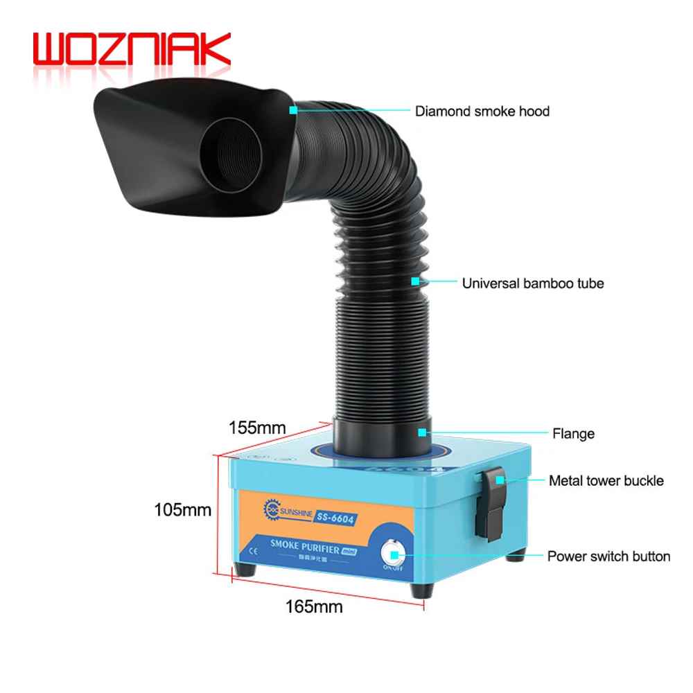 SUNSHINE SS-6604 Portable Mini Fume Extractor Welding Smoke Absorber 3 ...