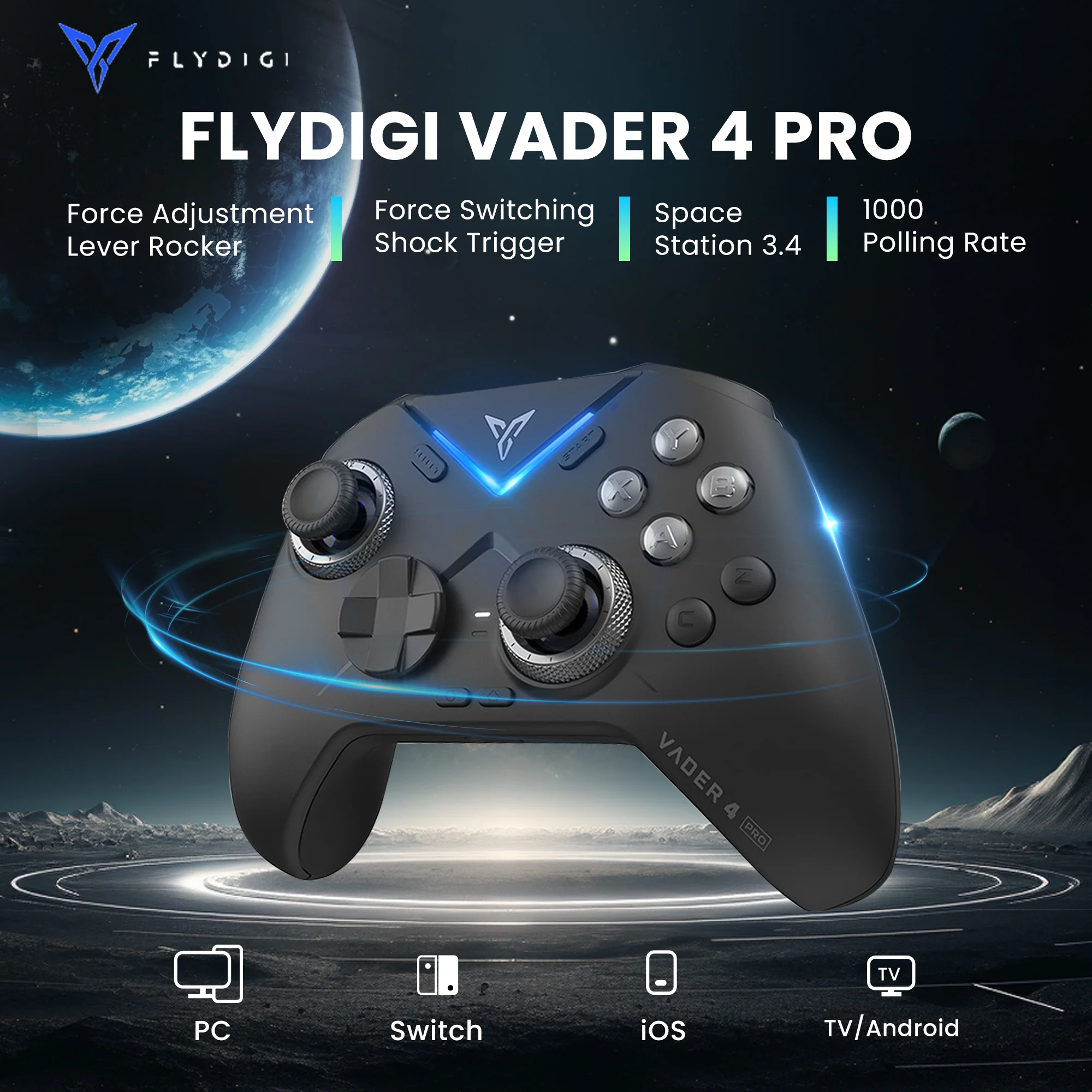 Flydigi Vader 4 Pro Bluetooth Wireless Gamepad,Force Switchable Trigger ...
