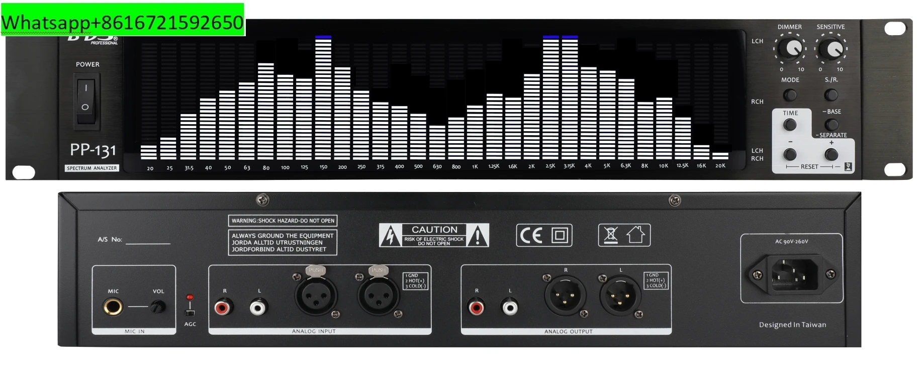 PP-131-rack-mounted-2U-spectrum-display-equalizer-audio-level-power ...