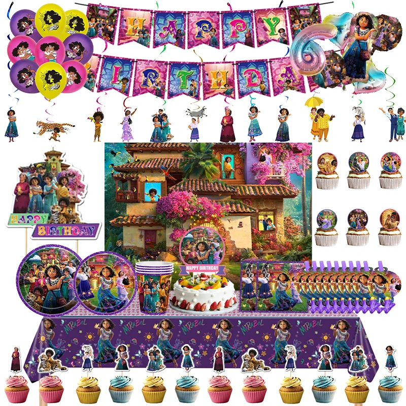 Disney-Encanto-Mirabel-decoraciones-para-fiesta-de-cumplea-os-Charm-Isabella-servilleta-mantel ...
