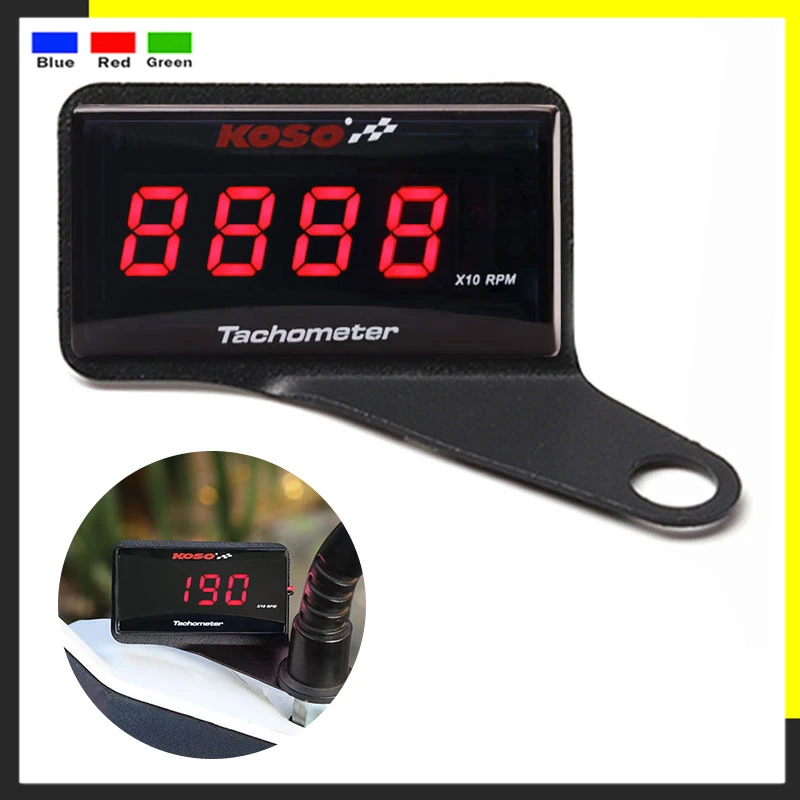 Koso Mini RPM Meter Digital Square LCD Display Engine Tach Hour Meter ...