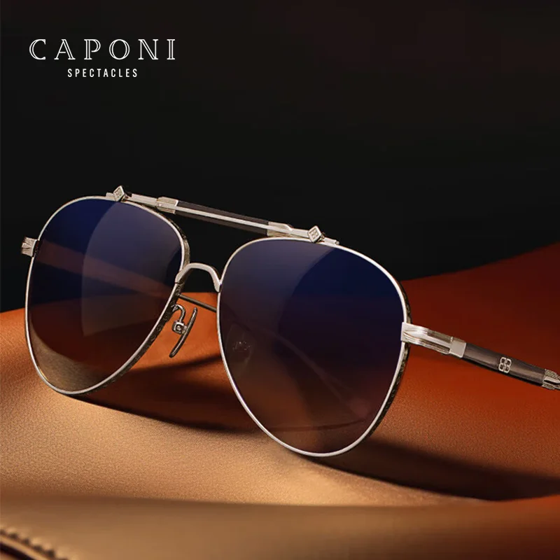 CAPONI-HD-Nylon-Polarized-Sun-Glasses-Pure-Titanium-Gradient-UV400 ...