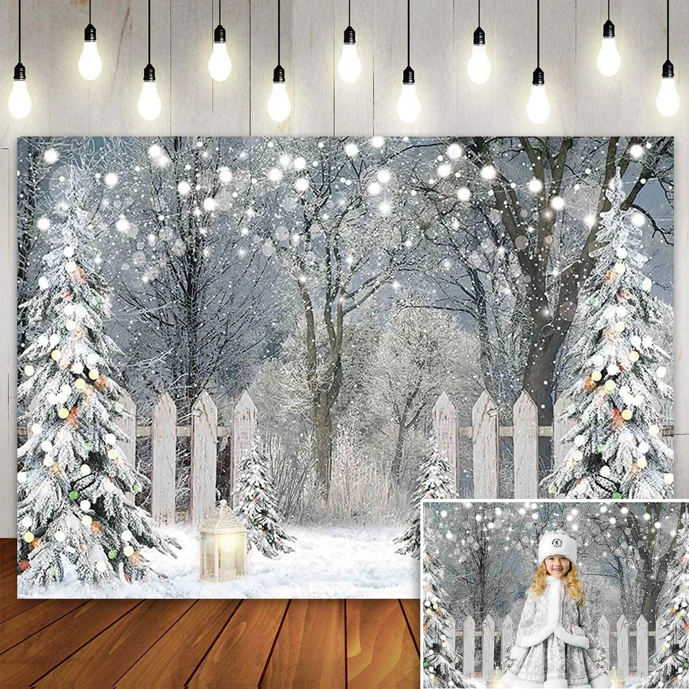 Winter Forest Christmas Backdrop Wonderland Snow Scene Photography ...