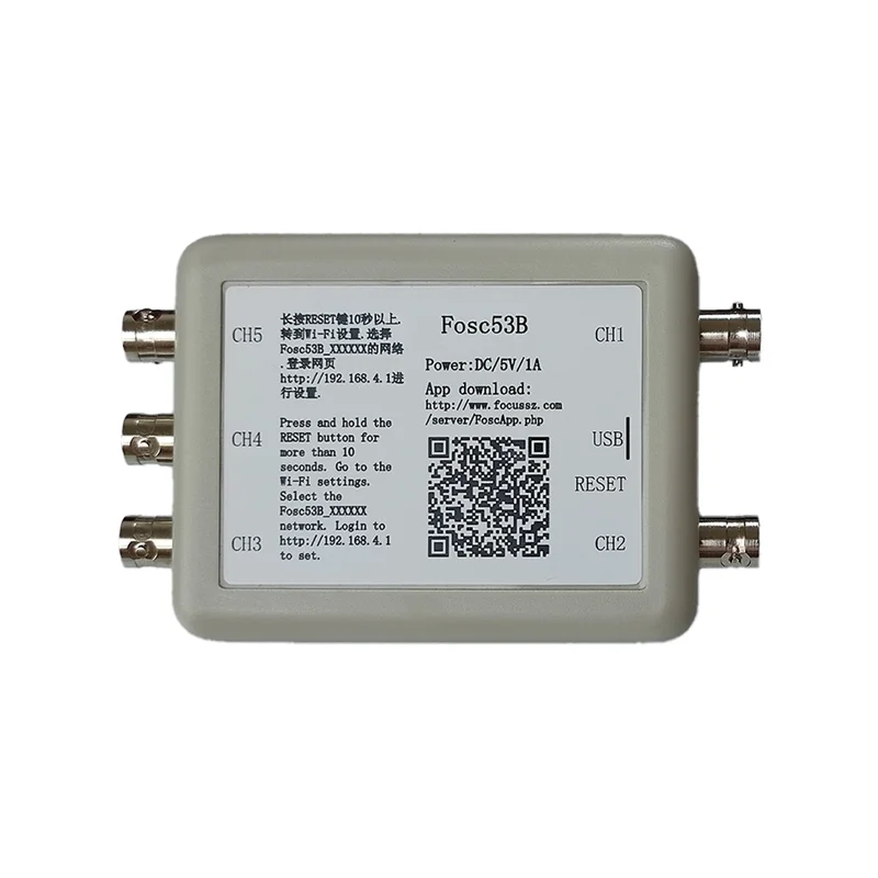 T24C Fosc53b Wi-Fi sem fio 5 canais USB Osciloscópio Armazenamento de ...
