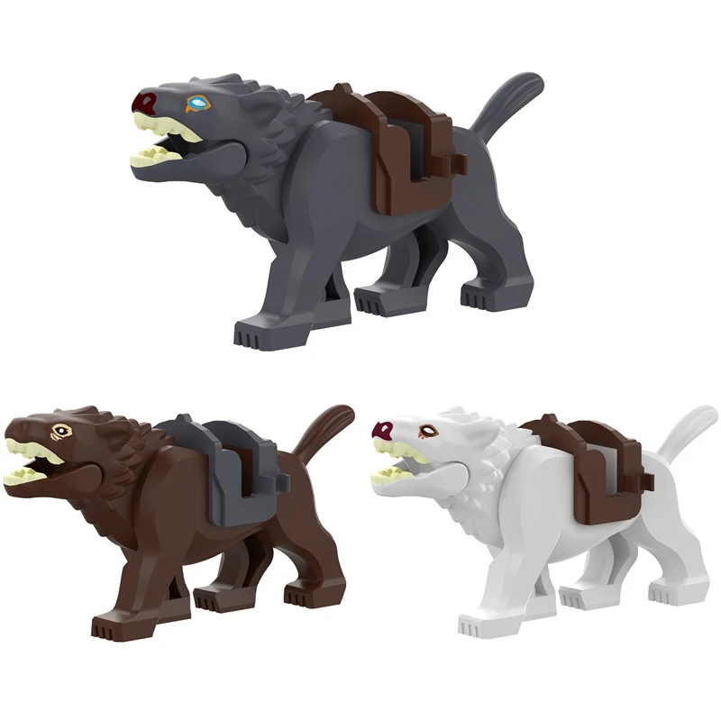 Medieval-Animals-Series-Brown-Gray-White-Wolf-Mount-Assembling-Small ...