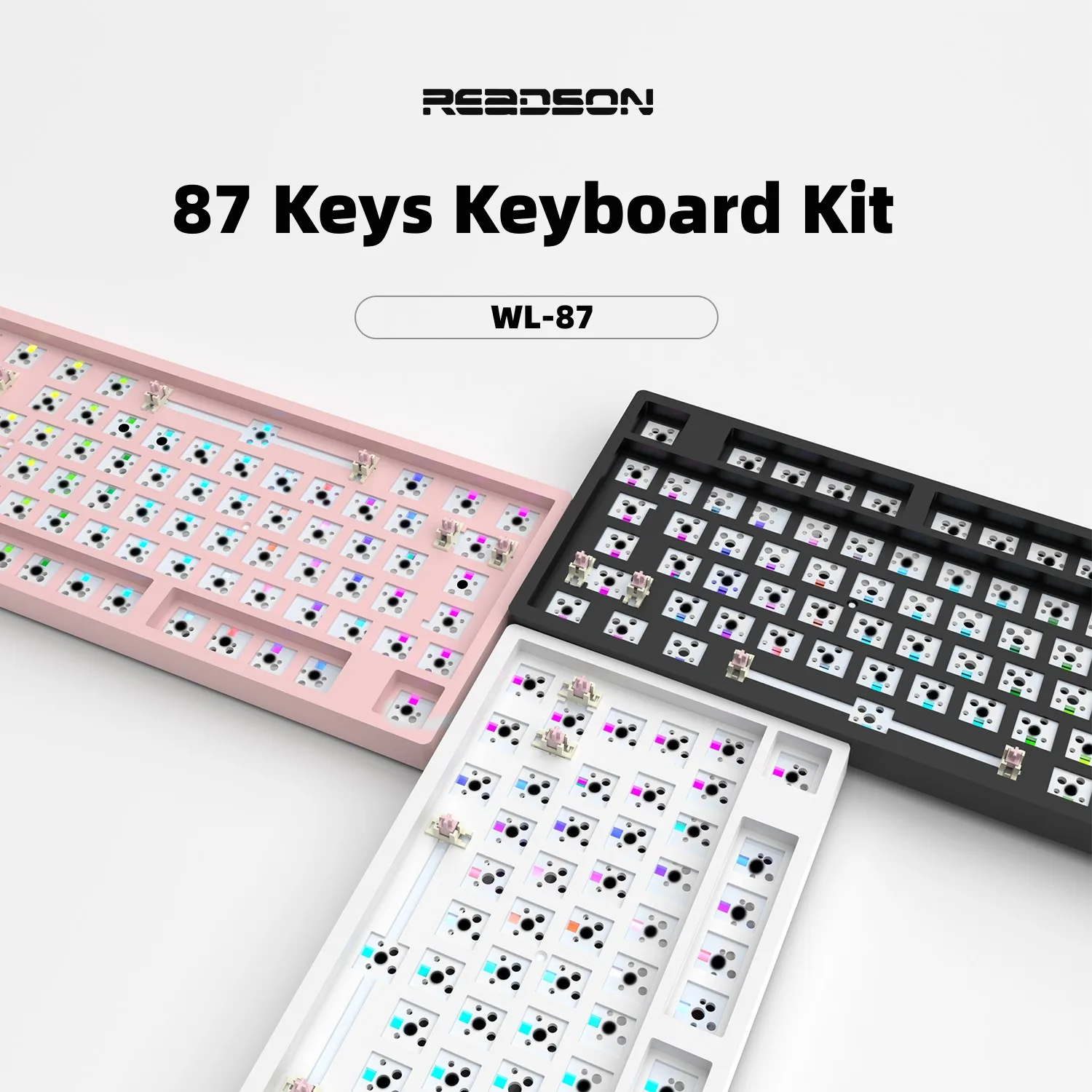 Readson 기계식 게이밍 키보드 DIY 키트, RGB 백라이트 블루투스 무선 키보드, 게이머 PC 노트북용, WL87, 2 ...