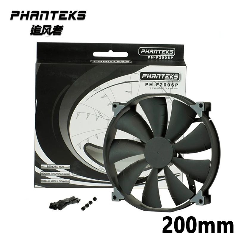 PHANTEKS-F200SP-Black-High-Air-Volume-PC-Case-Fan-200mm-3Pin-Quiet ...