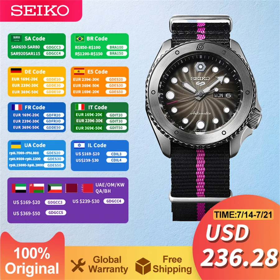 SEIKO-5-Original-Watch-For-Men-Automatic-Mechanical-watches-10Bar ...