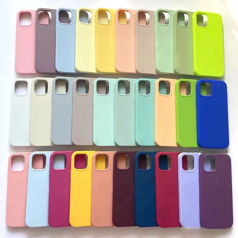 Original-Official-Logo-Silicone-Case-For-iPhone-15-13-14-Pro-Max-Cases ...