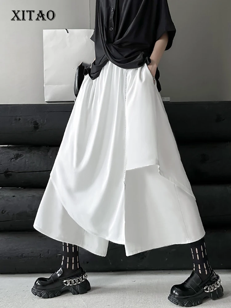 XITAO Irregular Wide Leg Pants Fashion Personality Women Pants Summer ...
