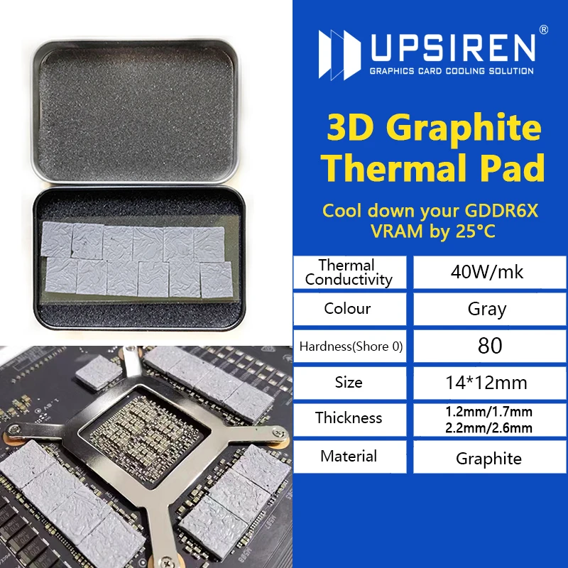 Upsiren 40w/m.k 3d Graphite Thermal Pad 3090/3080 Memory Thermal Grease Pad Integrated Circuit ...