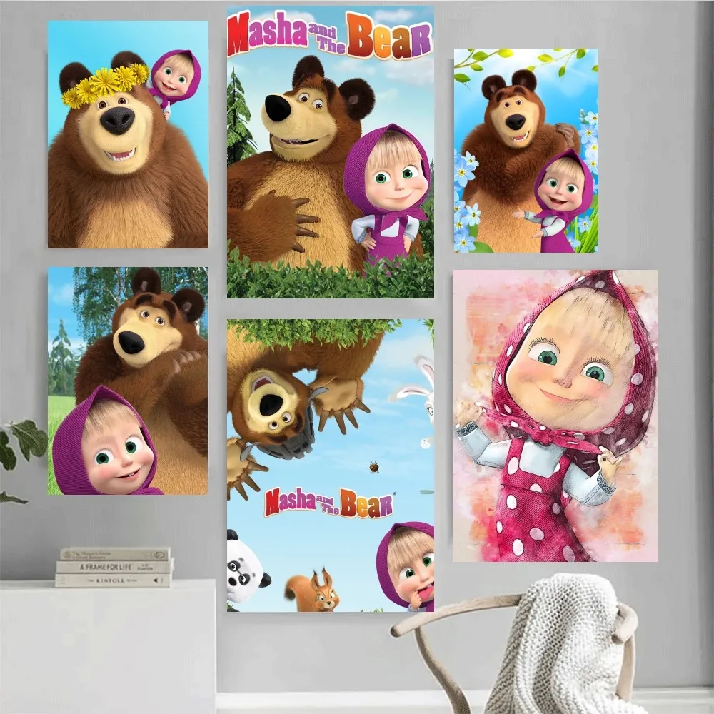 P-ster-de-dibujos-animados-m-masha-y-the-Bears-para-decoraci-n-del ...