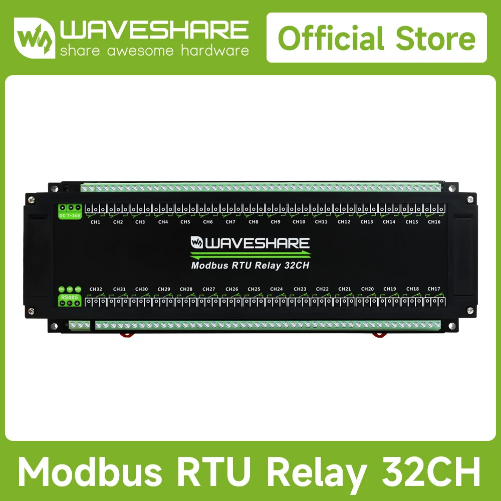 Waveshare-Modbus-RTU-32-Ch-Relay-Module-RS485-Interface-With-Multiple ...
