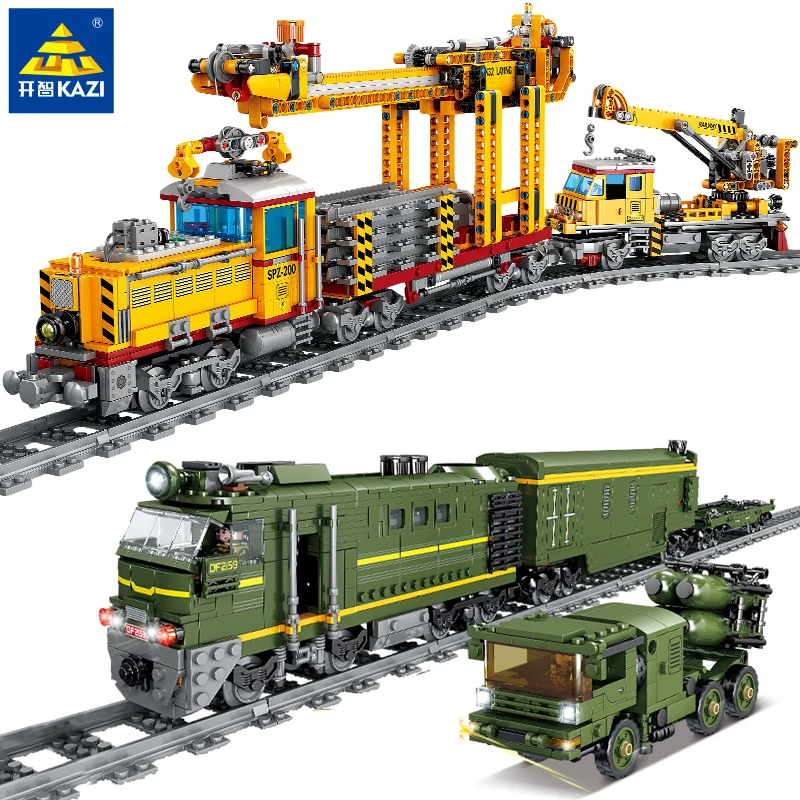 Electric-military-Armoured-train-track-building-block-transport-armored ...