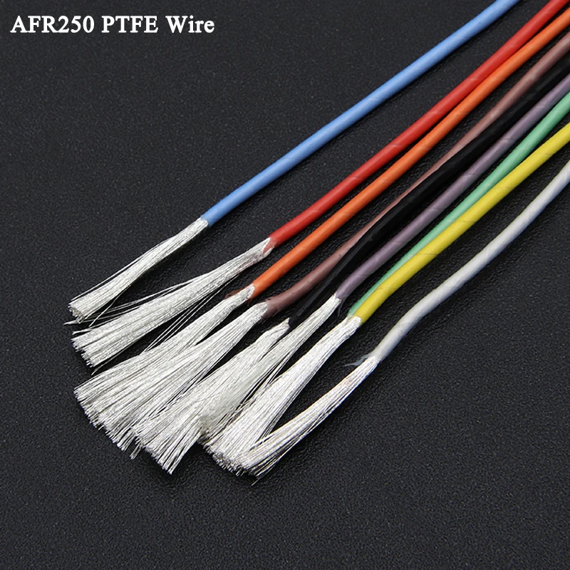 سلك درجة حرارة عالية 0.08 مللي متر خط الطيران لينة 32AWG ~ 14AWG PTFE كابل 5/10M AFR250 ...
