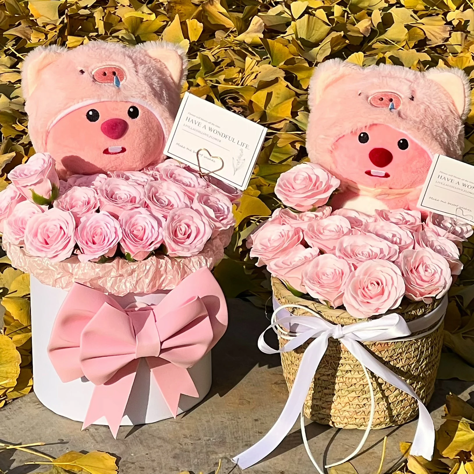 Ramos-de-flores-Kawaii-Loopy-mu-eco-de-peluche-suave-de-castor-rosa ...