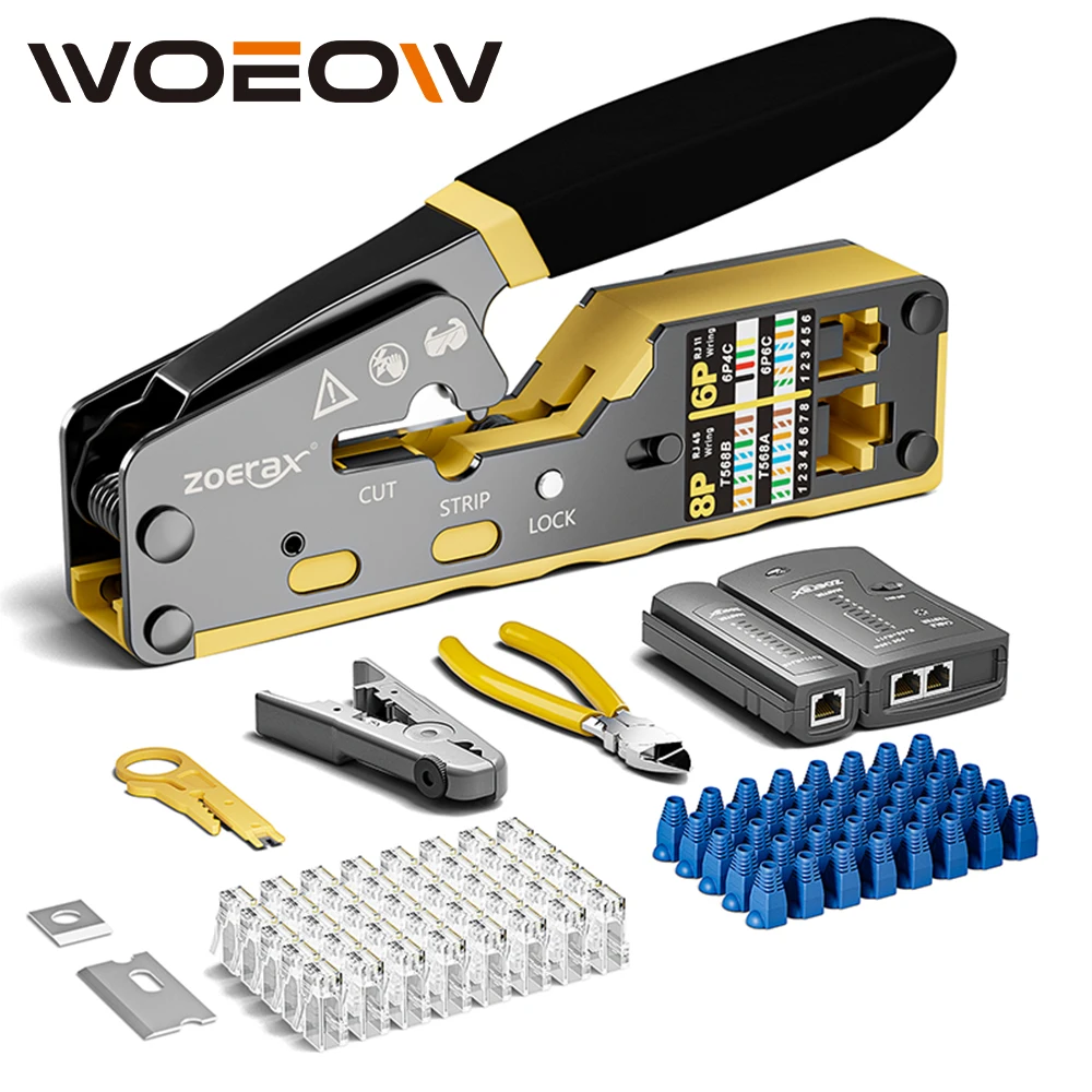 WoeoW-8-in-1-RJ45-Crimp-Tool-Kit-Crimper-tool-Cable-Tester-Wire-Cutter ...