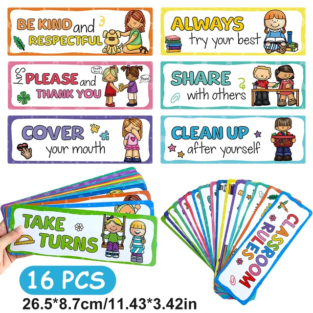 Classroom Rules Picture Cards