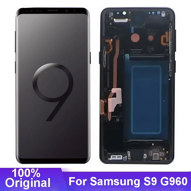 100%ORIGINAL AMOLED G960 Display for SAMSUNG Galaxy S9 LCD with frame ...