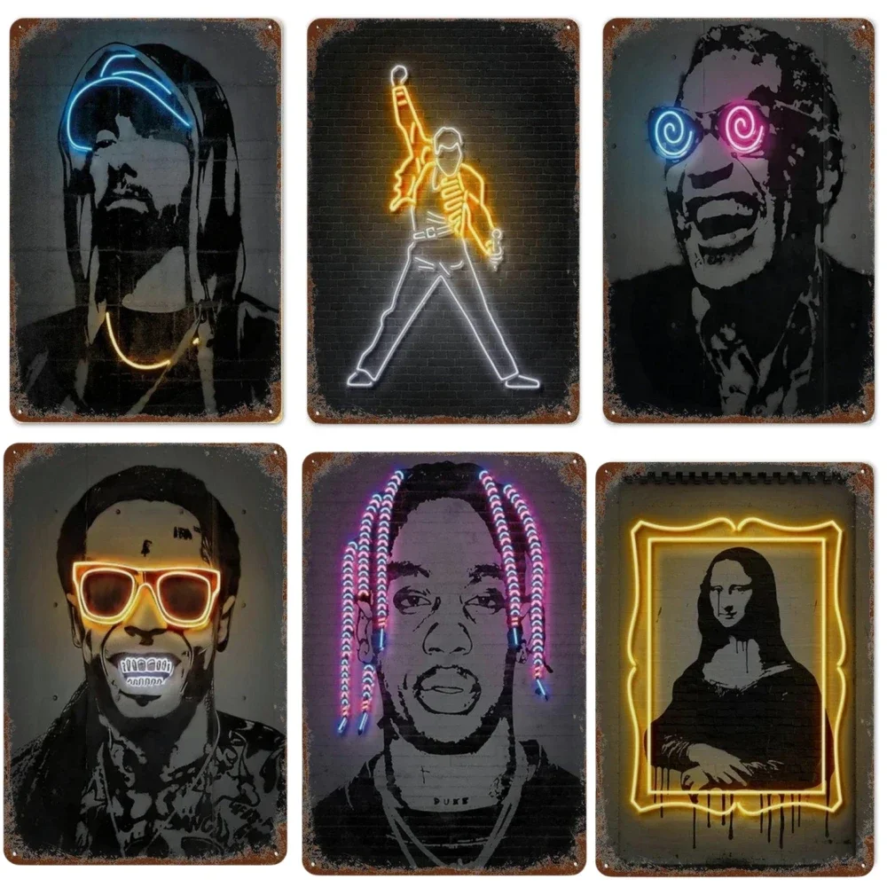 Colourful-Neon-Hip-Hop-Rapper-Star-Pub-Music-Bar-Home-Wall-Art-Posters ...