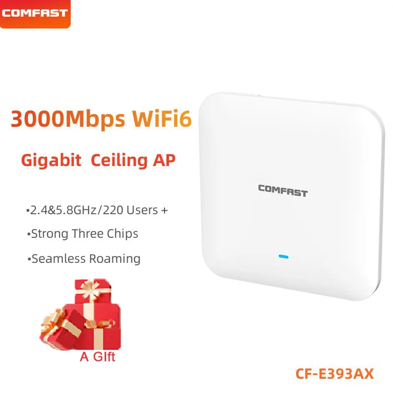 Comfast WiFi6 3000Mbps Ceiling AP 48V POE Wireless Wall-mounted Router ...