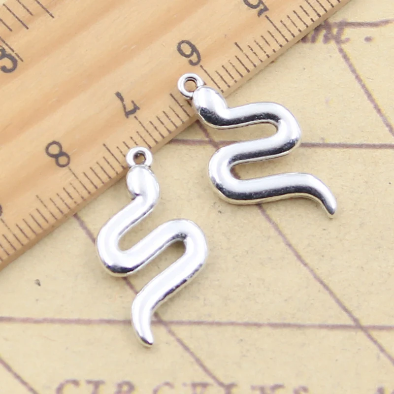 10pcs Charms Snake 24x12mm Tibetan Silver Color Pendants Antique ...