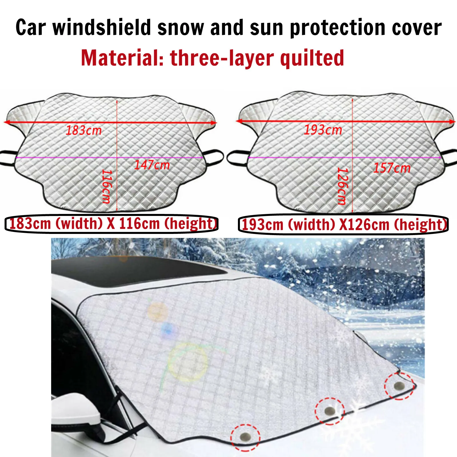 1pc Car windshield snow and sun protection cover car Winter Ice Frost ...