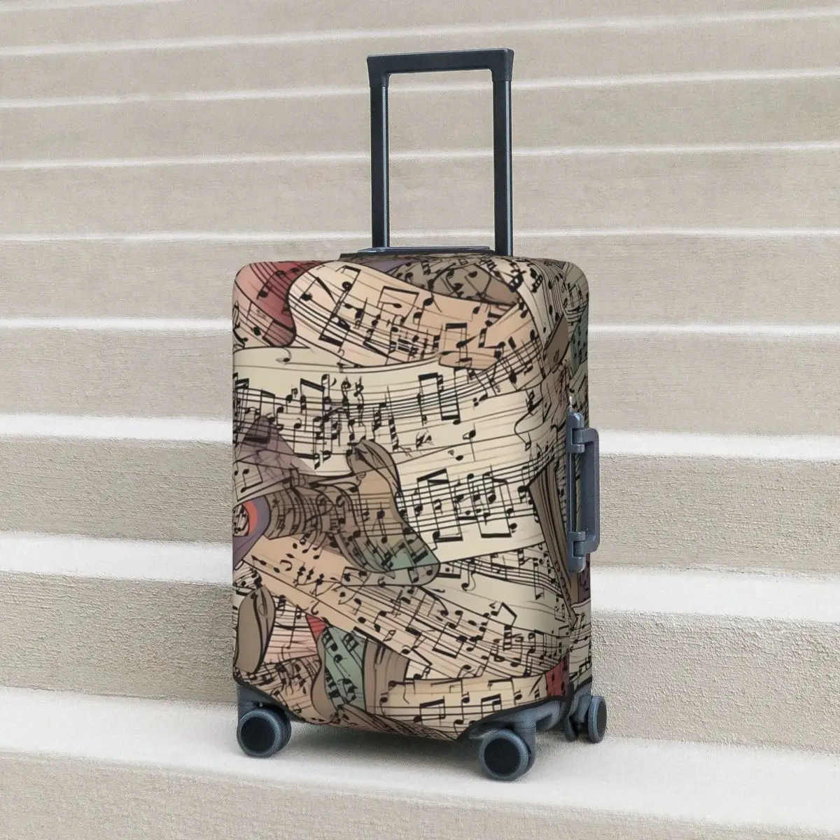 Abstract-Music-Notes-Suitcase-Cover-Vacation-Musical-Instrument ...