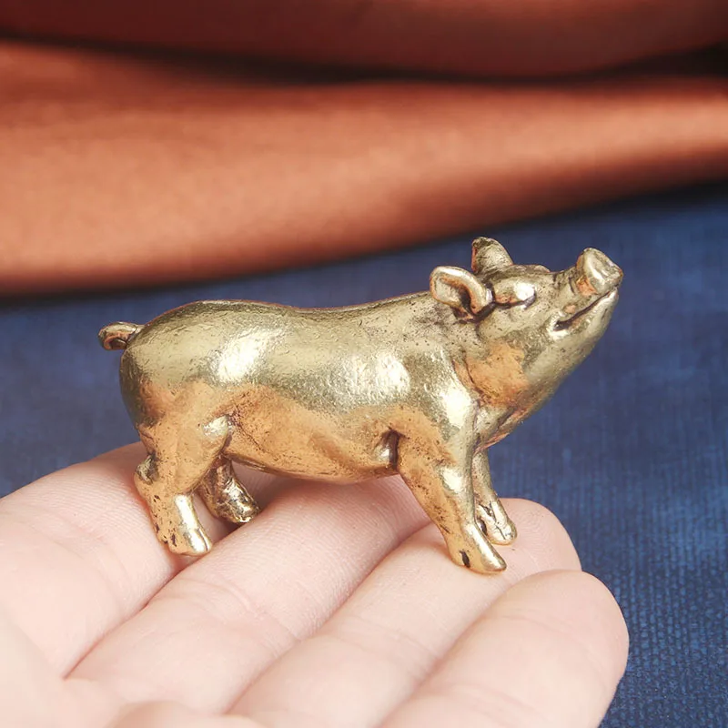 Solid-Brass-Pig-Figurines-Animal-Miniatures-Crafts-Desktop-Ornaments ...