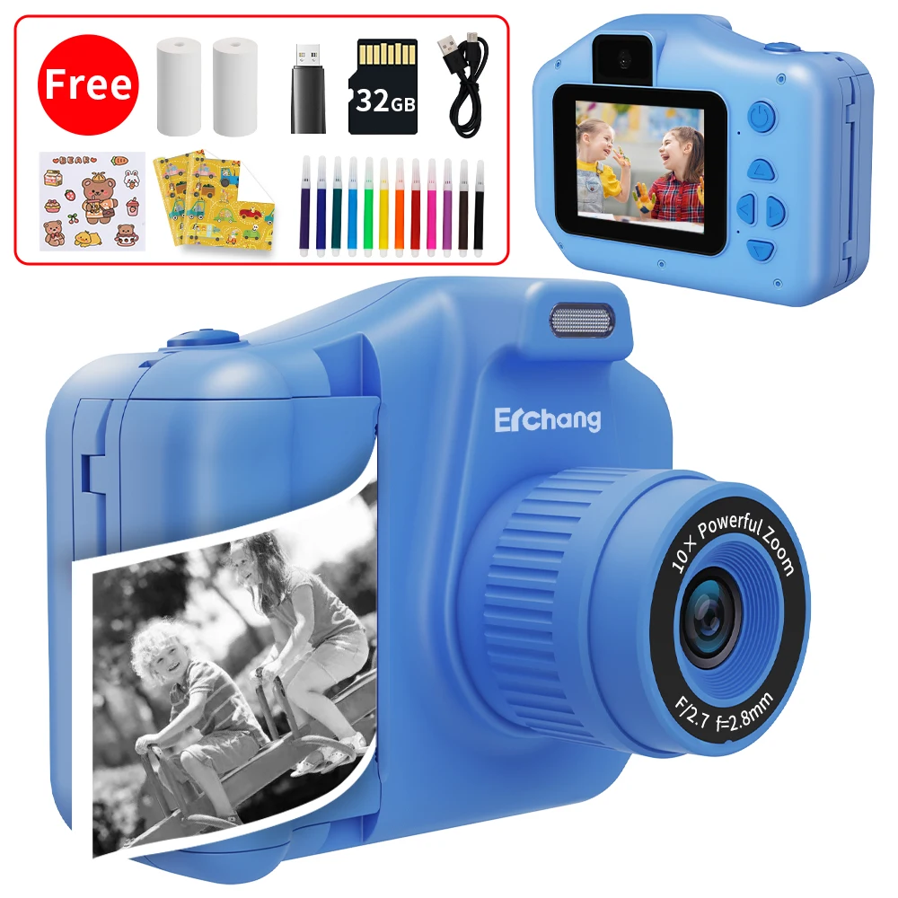 New-Children-Instant-Print-Camera-10x-Digital-Zoom-Kids-Digital-Photo ...