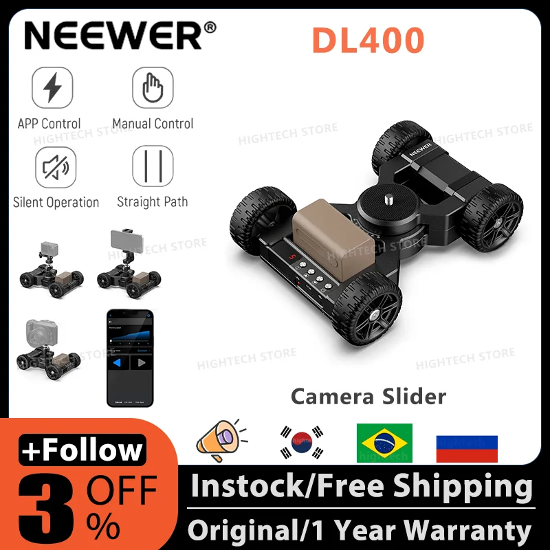 Content Creator Kit NEEWER Improved Motorized Camera Dolly Kit With App ...