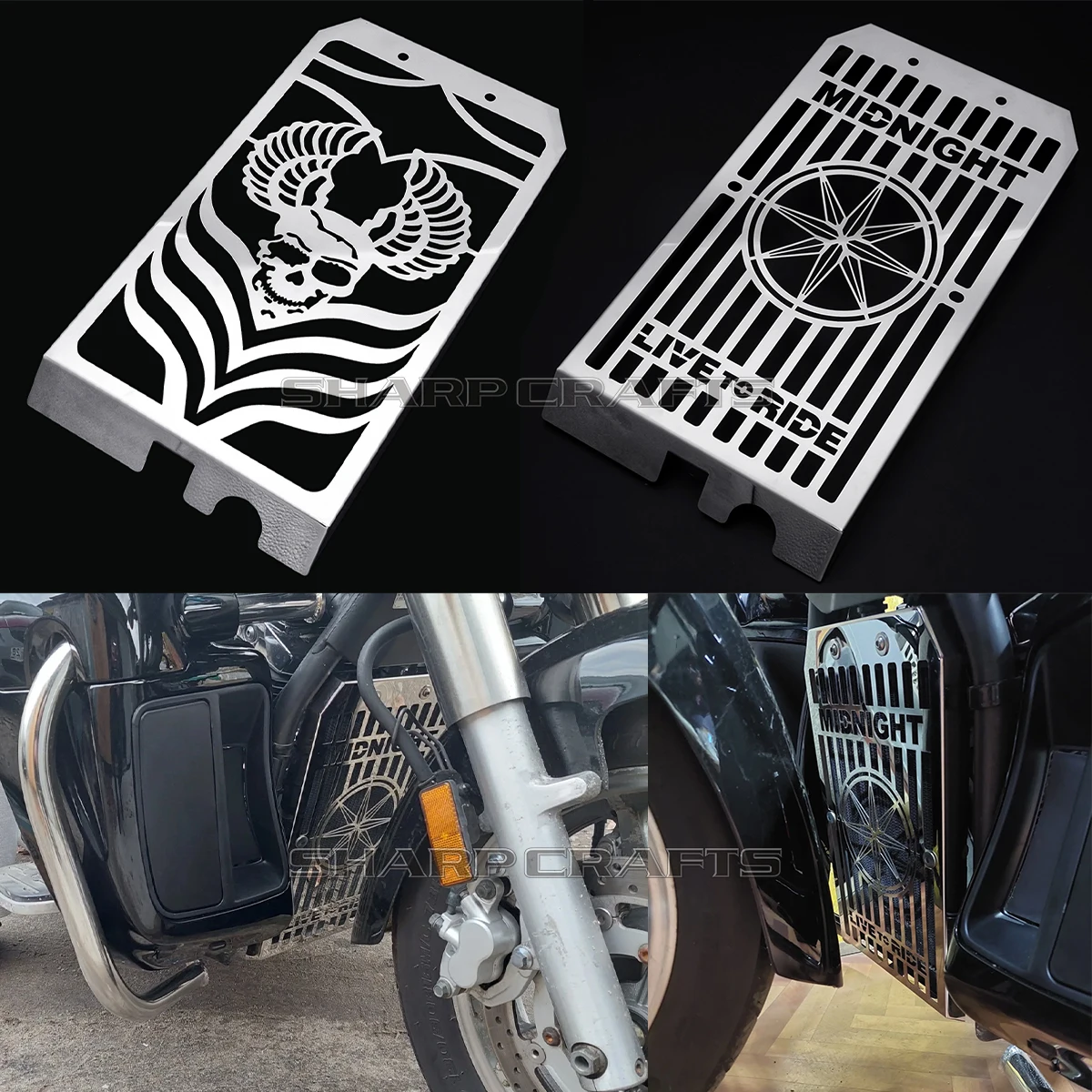 06-16-Motorcycle-Skull-Radiator-Grill-Cover-Guard-Protector-For-YAMAHA ...