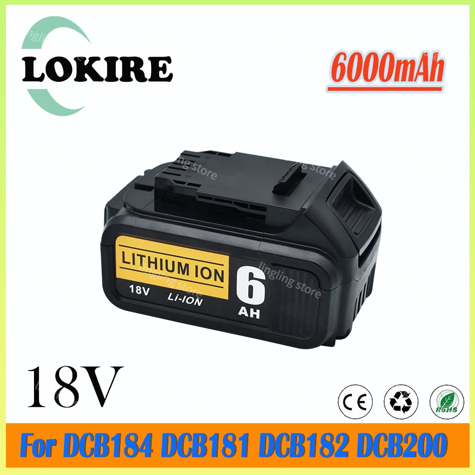 1-3 PCS 18V 6.0Ah rechargeable power tool battery replacement battery ...
