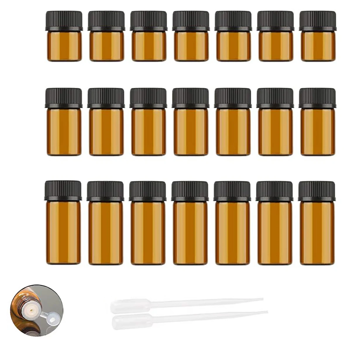 5pcs-3ml-5ml-Transparent-Amber-Small-Glass-Vials-Bottles-Brown-Sample ...