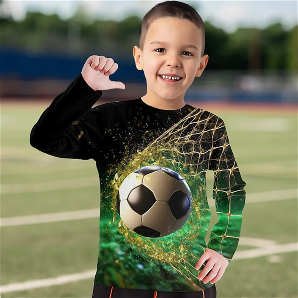 Kids-Clothes-Football-Shirt-Graphic-T-Shirts-Junior-Boys-Summer ...