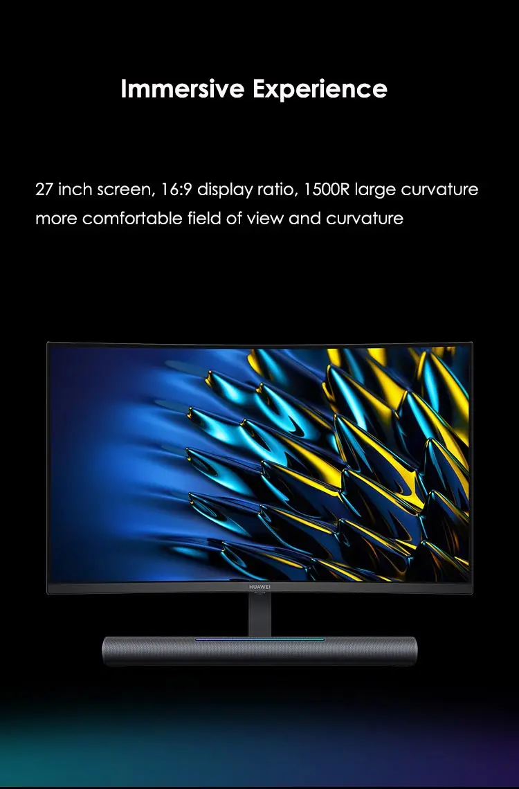 HUAWEI MateView GT Curved Monitor 27 Inch 2K 165Hz Display Screen 1500R ...