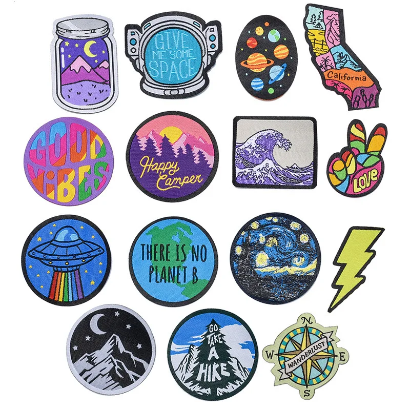 Bag patch round Series For Iron on Embroidered Patches For Hat Jeans ...