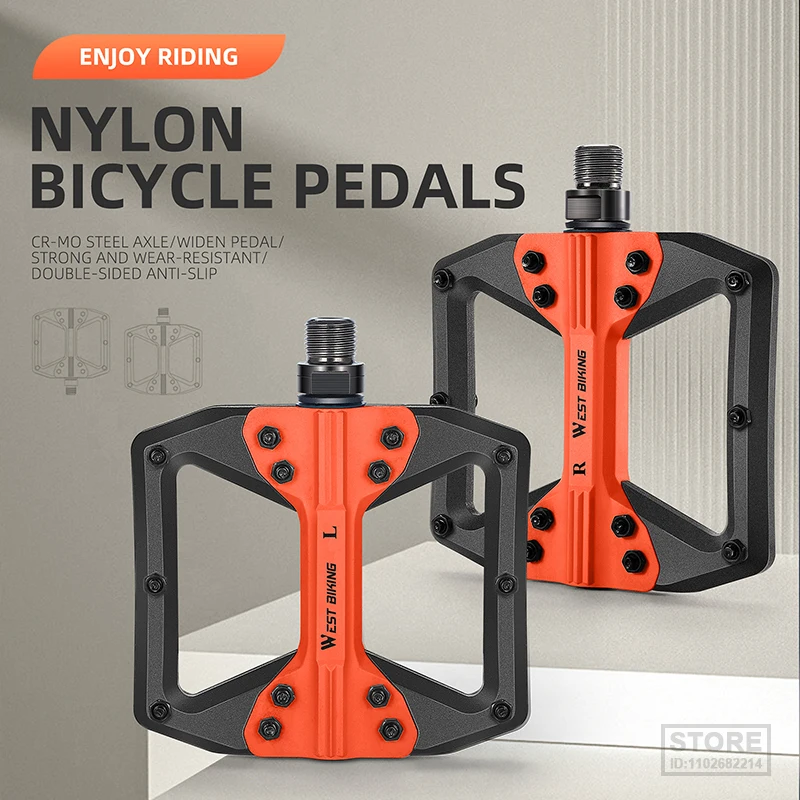 WEST-BIKING-pedales-anchos-de-nailon-ultraligeros-para-bicicleta-de-monta-a-pedales-planos-de ...