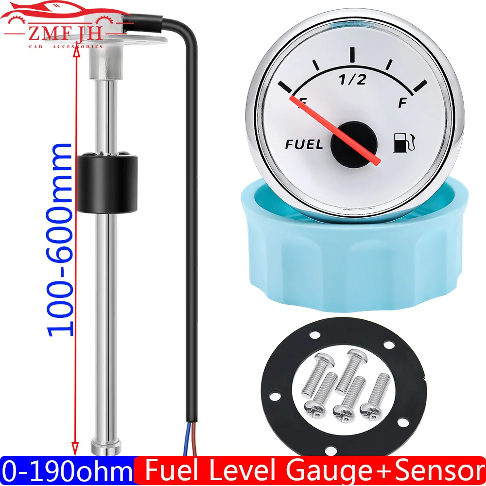 Newest-Fuel-Level-Gauge-0-190-Ohm-Fuel-Level-Sensor-52mm-Oil-Level ...