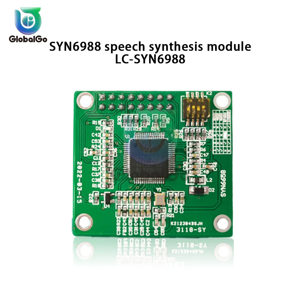 Módulo de sintético de voz chino e inglés SYN6988, Compatible con interfaz de Chip SYN6658, UART ...