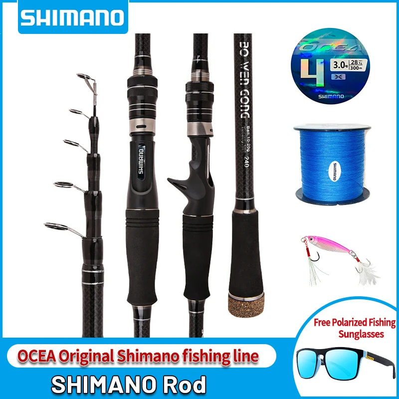 Shimano Carbon fibre Steel Rod Carbon Spinning Casting Fishing Rod with ...